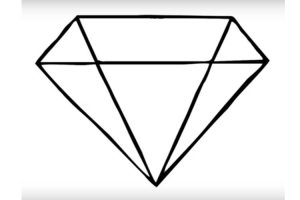 How to draw a diamond: shape,ring and realistic brilliant