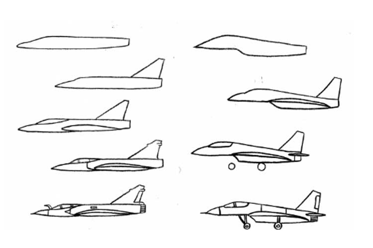 How To Draw A Jet Easy Step By Step A Jet Fighter For Beginners