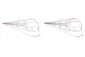 How to draw a train: Diesel, Metro and Train Carriage