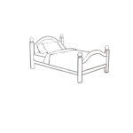 Bed Drawing: Easy, View (side, top, front), Cartoon