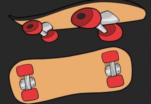 Skateboard Drawing: Trippy, Easy, Sketch and Step by Step