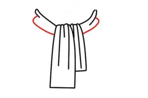 Scarf Drawing: On Person, Simple and Easy