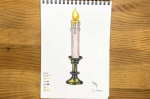 How to Draw a Candle: Flame, Easy and Step by Step
