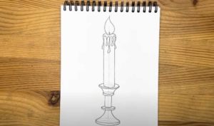 How to Draw a Candle: Flame, Easy and Step by Step